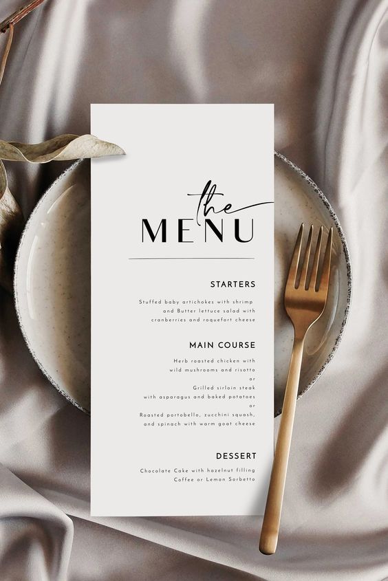 Stampa Menu Matrimonio Online Personalizzato | sprint24.com